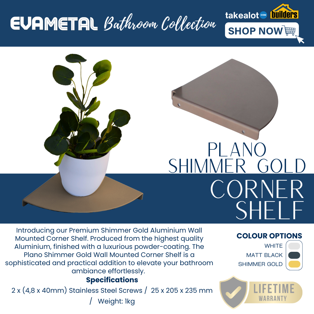 Corner Shelf - SHIMMER GOLD - Plano Collection – EvaMetal
