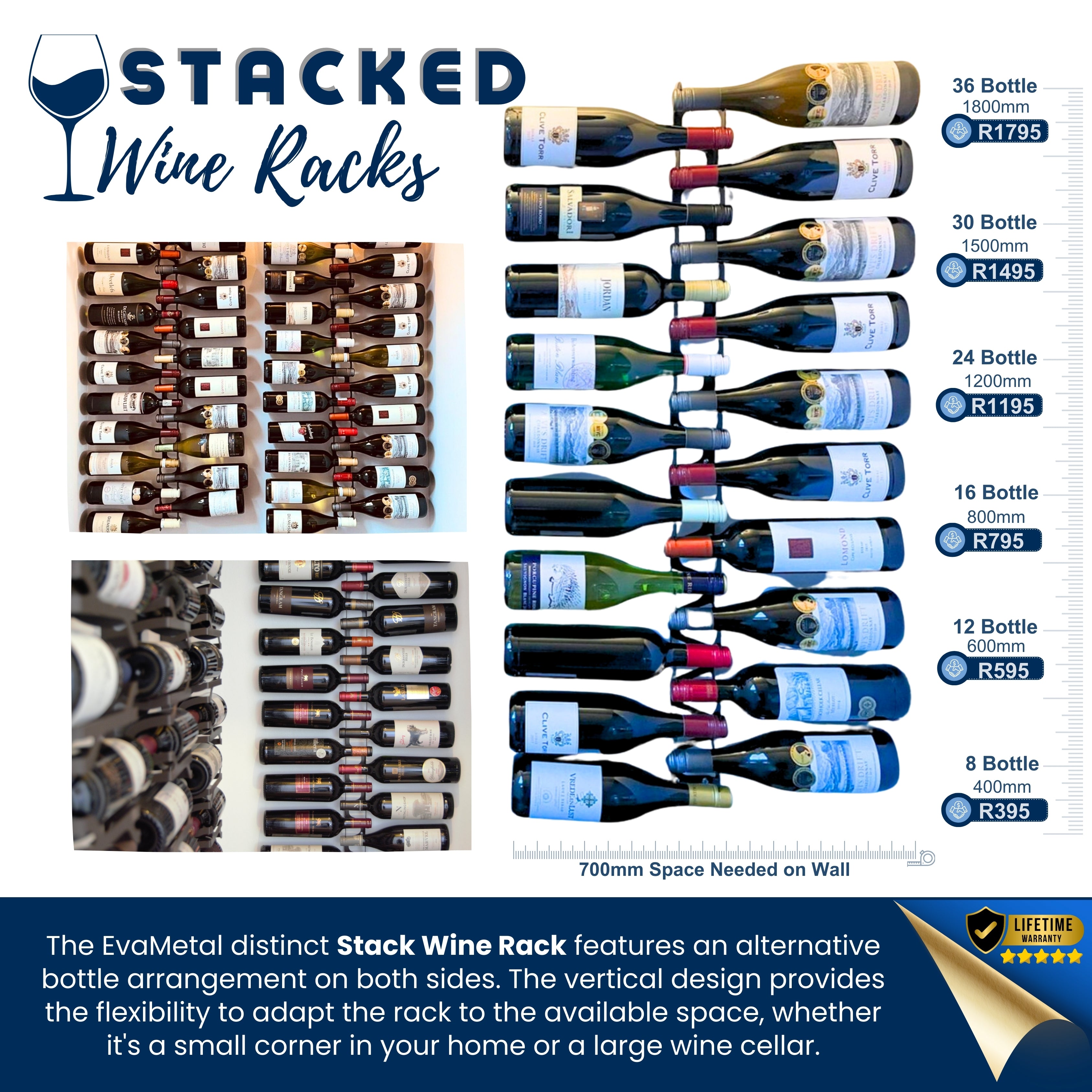 EvaMetal just launched the smallest 12 bottle wine rack in the world!